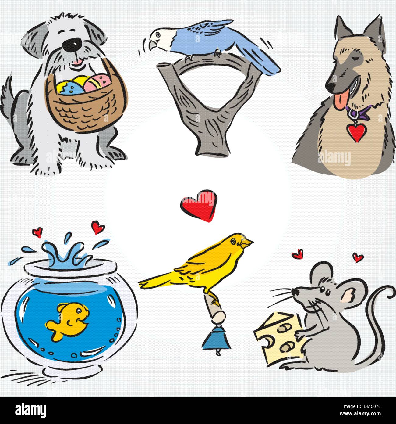 Drawn Pets Set Stock Vector Image & Art - Alamy