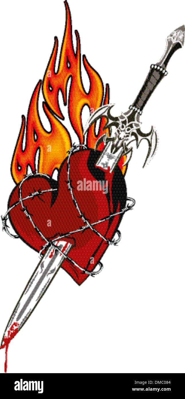 Sword in the heart Stock Vector Image & Art - Alamy
