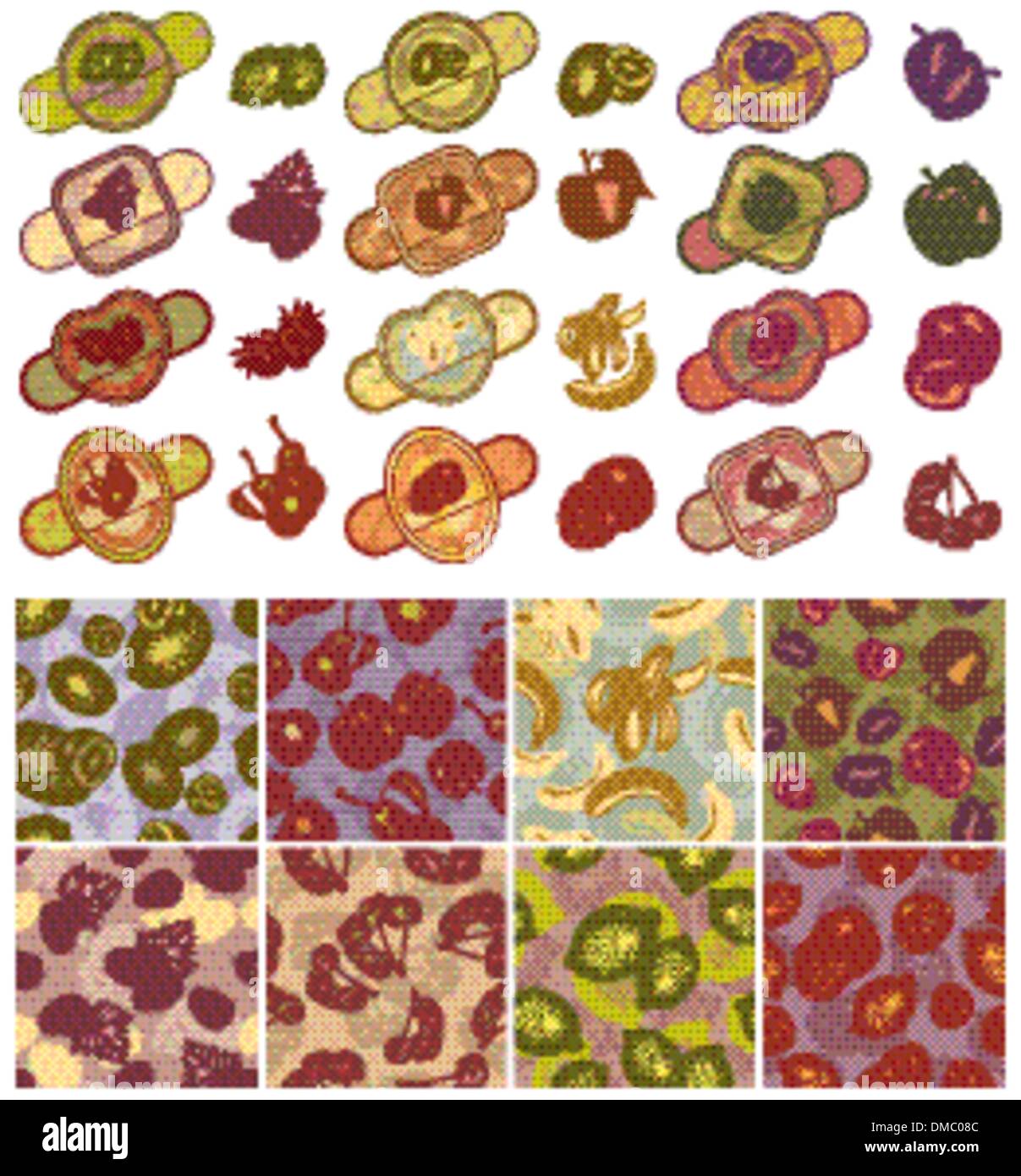 Food collection background fruits Stock Vector Images - Alamy