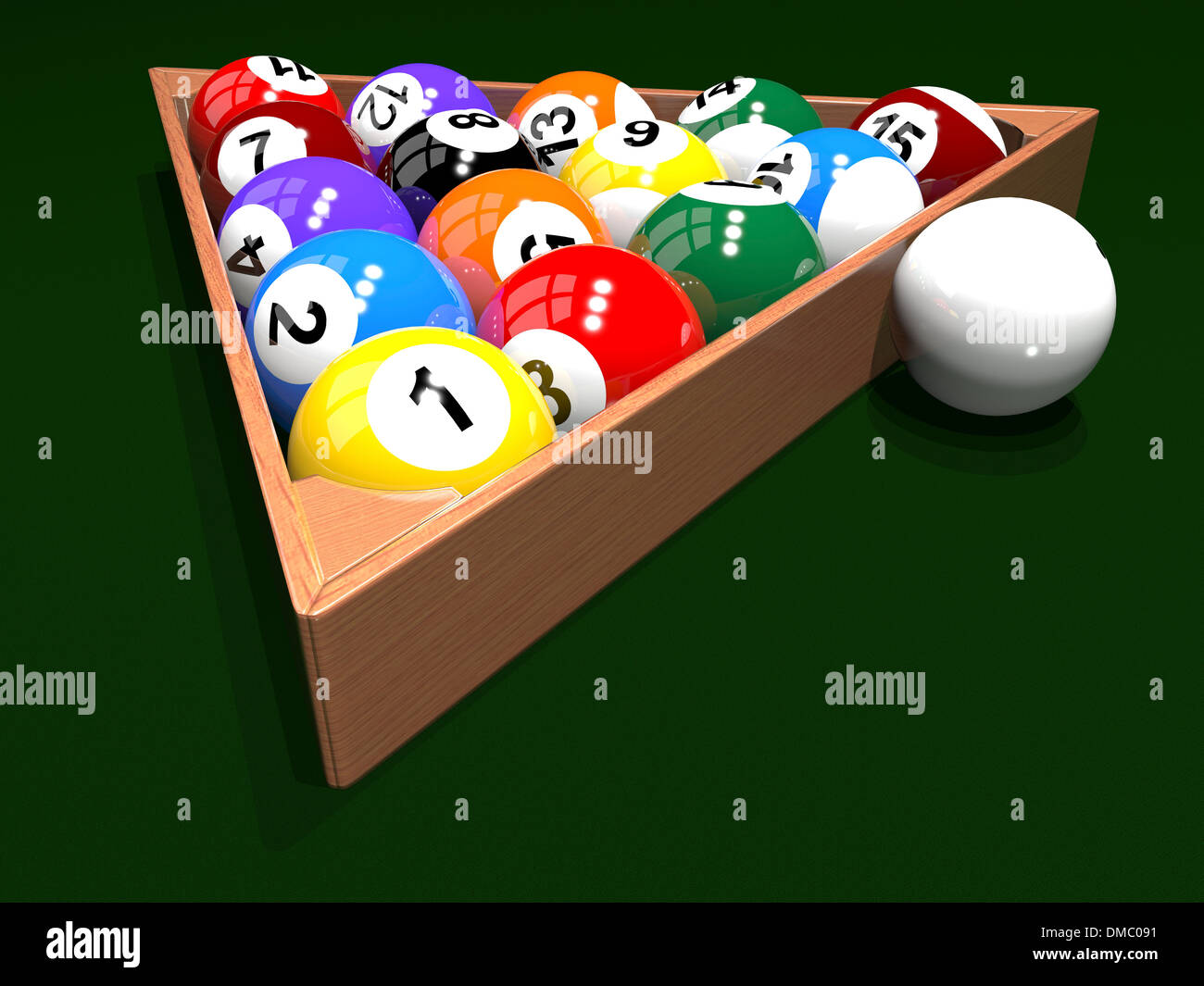 3d render. Colored balls for billiards. Pool Stock Photo - Alamy