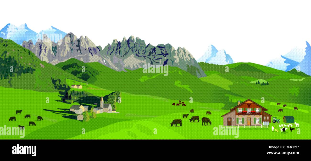 Panorama summer Stock Vector Images - Alamy