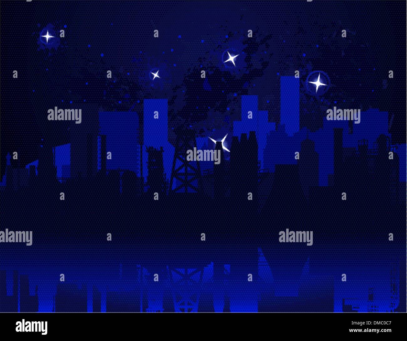 Concrete building night Stock Vector Images - Alamy
