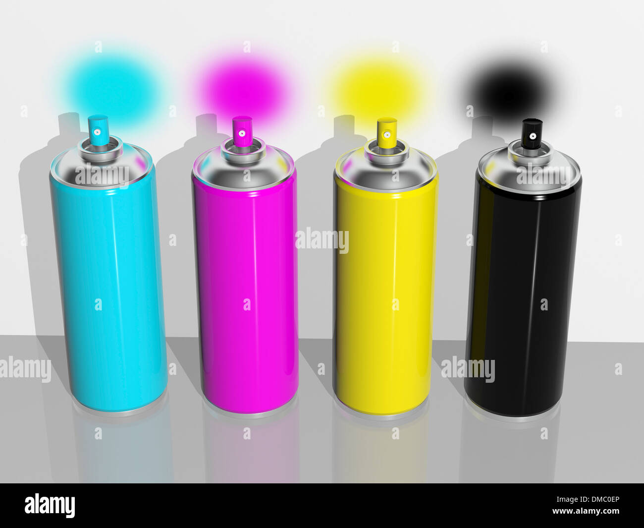 3d rendering, spray paint cmyk Stock Photo - Alamy