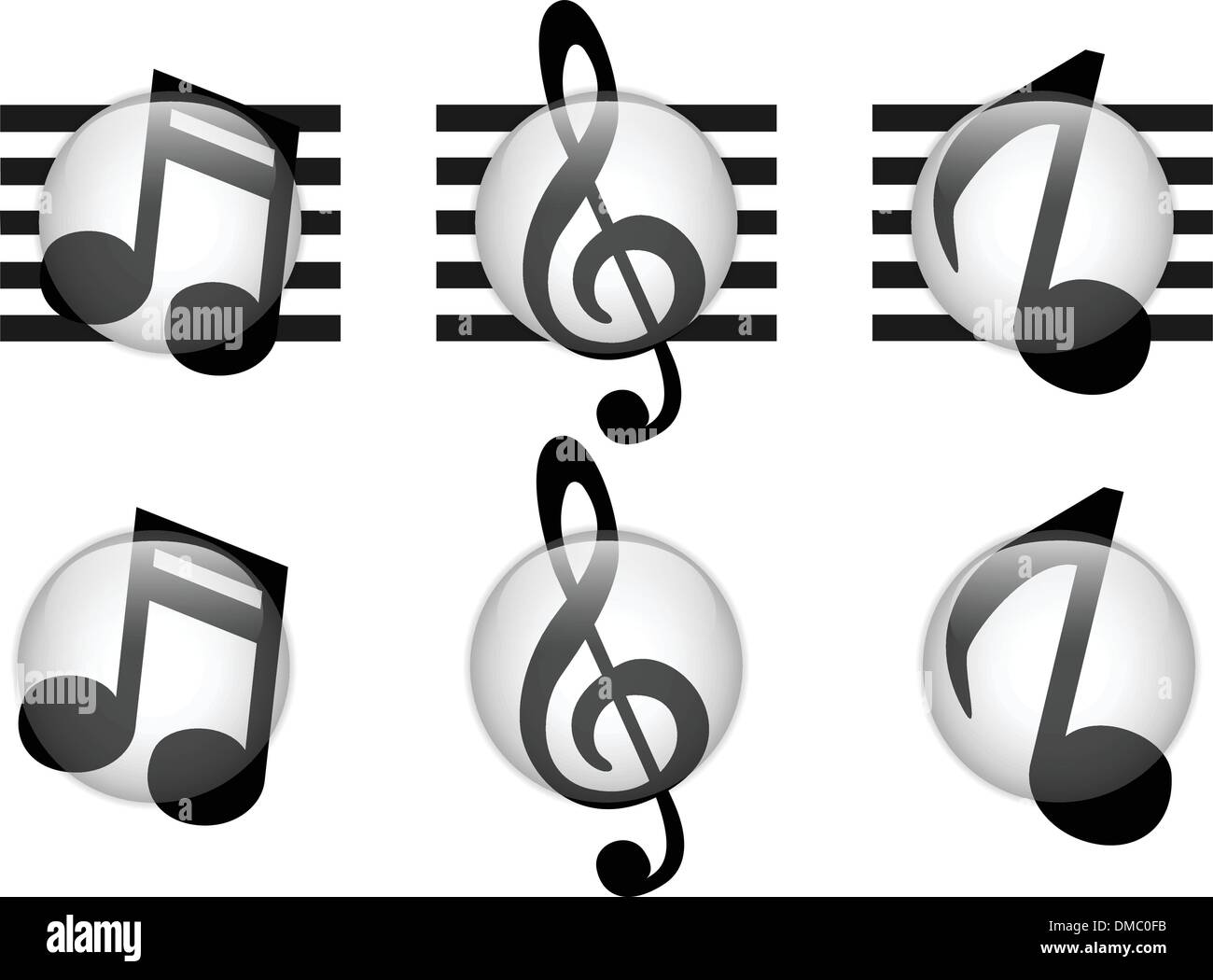 Set of Music Notes Glass Button Stock Vector Image & Art - Alamy
