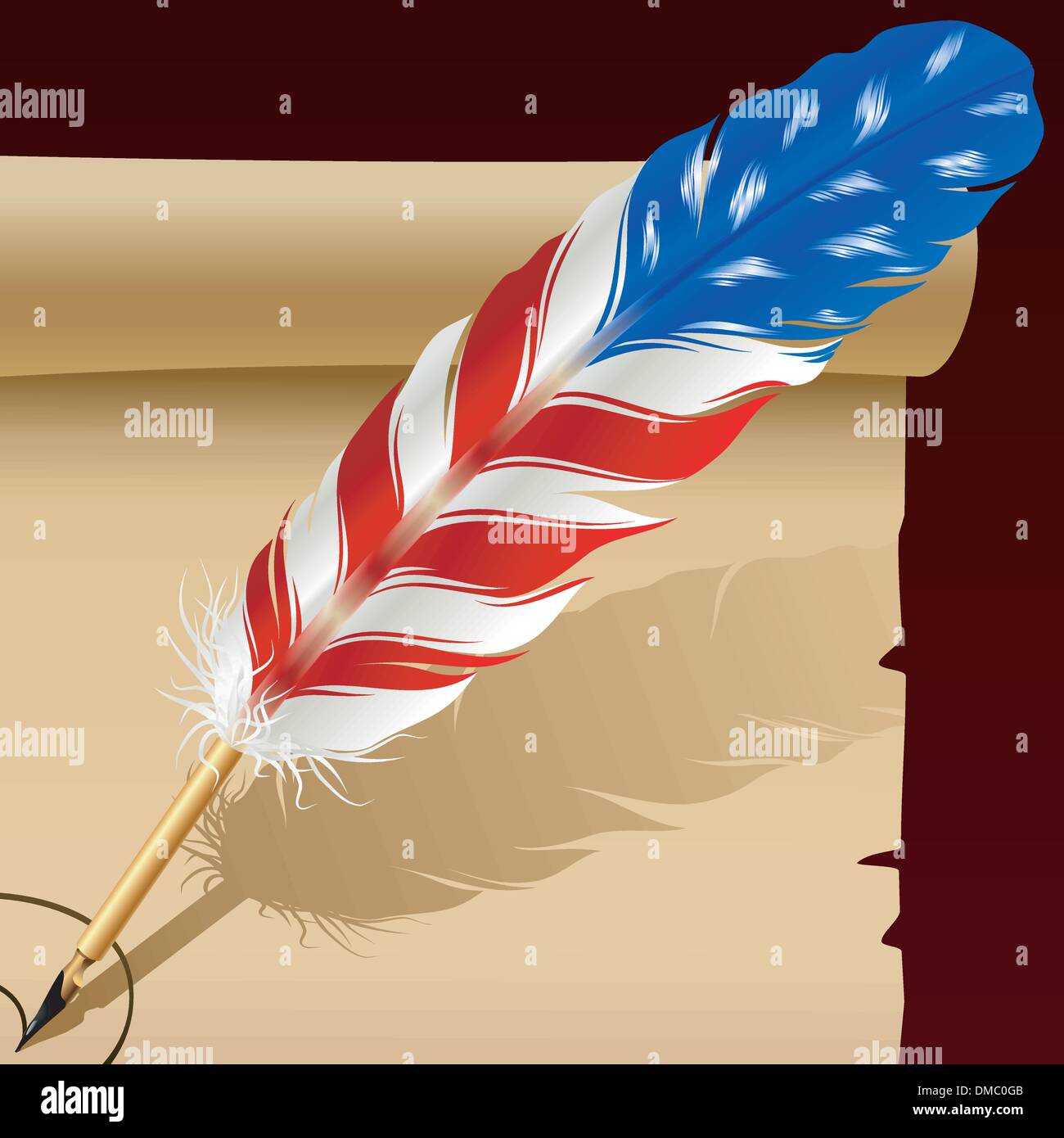 Feather pen in the colors of American flag Stock Vector Image & Art - Alamy