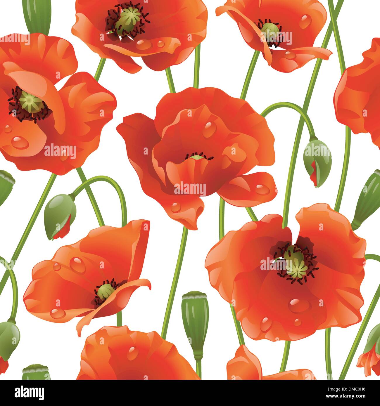 Seamless background: poppy Stock Vector Image & Art - Alamy
