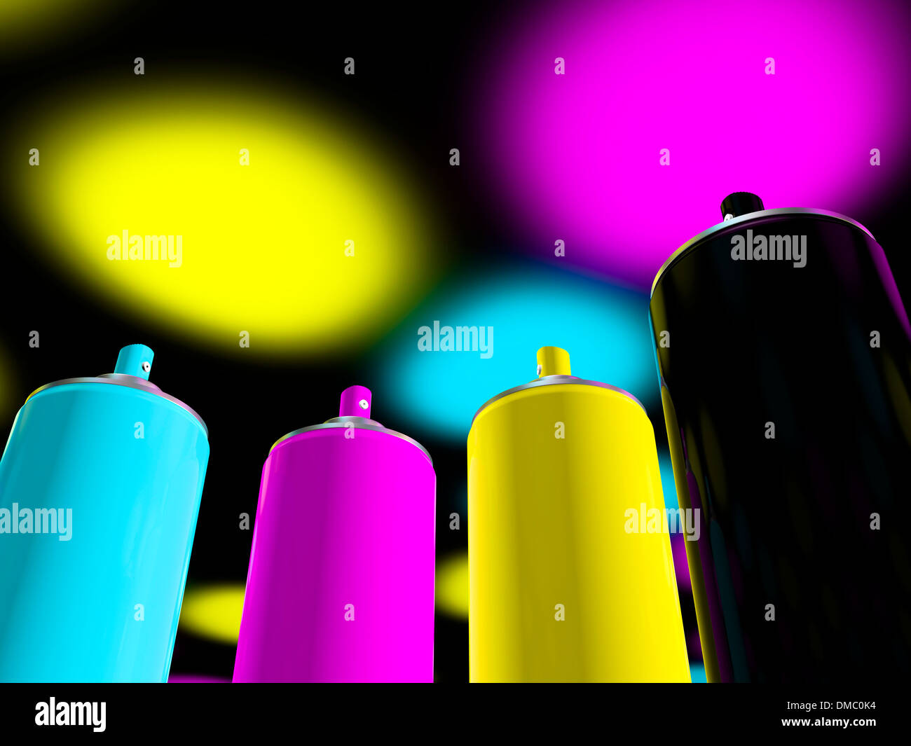 3d rendering, spray paint cmyk Stock Photo - Alamy