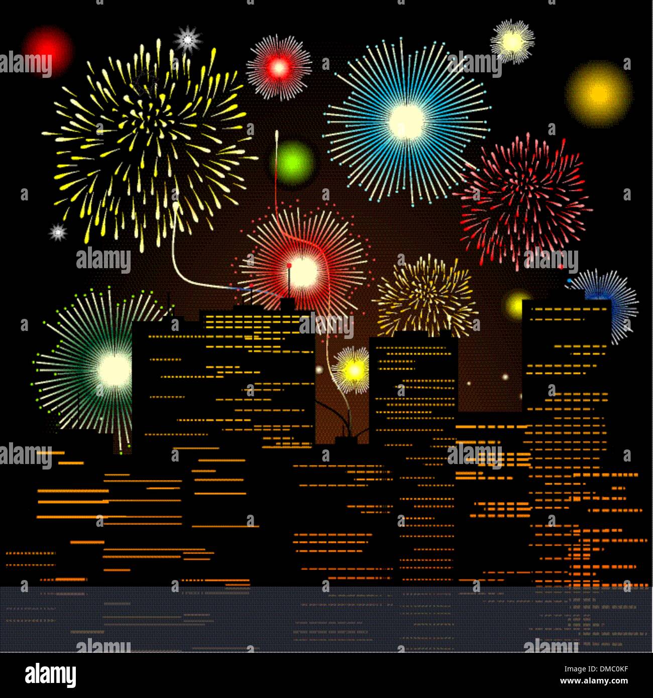 City in night illumination Stock Vector Images - Alamy