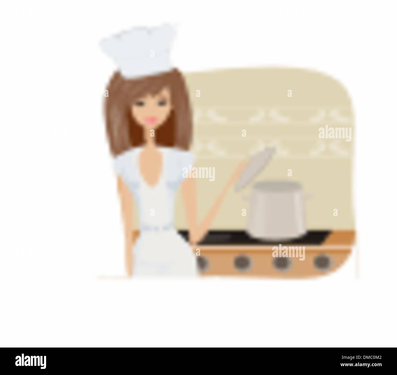 Beautiful lady cooking Stock Vector Image & Art - Alamy