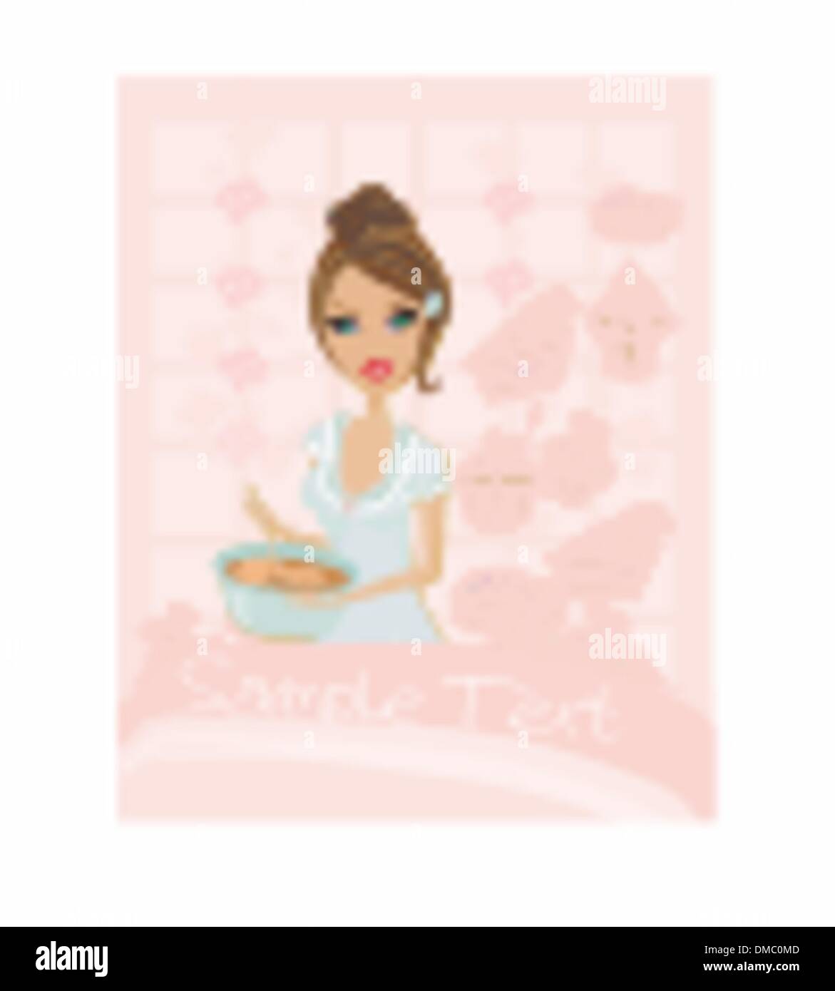 Beautiful lady cooking cookies Stock Vector Image & Art - Alamy