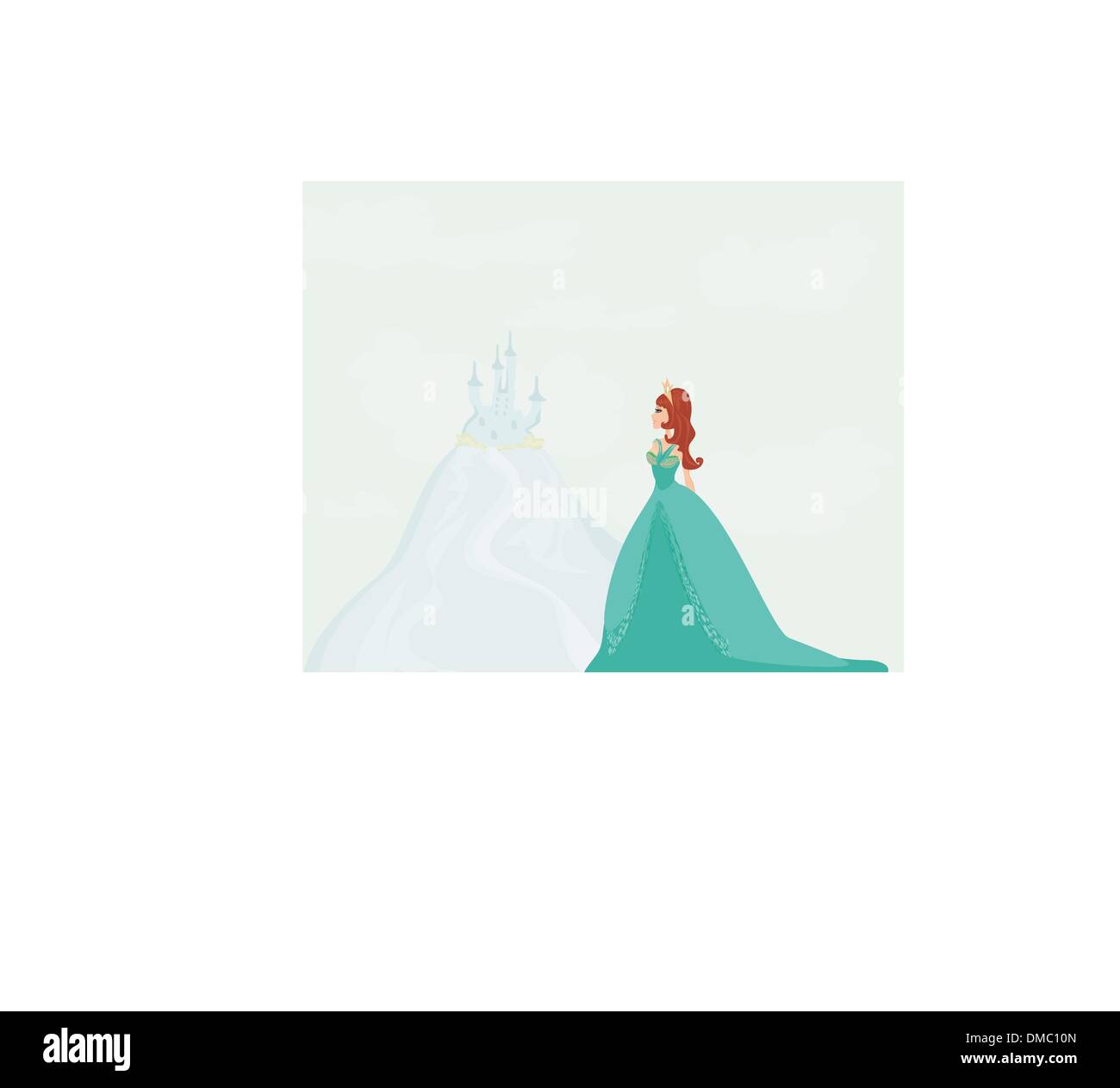 Beautiful young princess in front of her castle Stock Vector Image ...