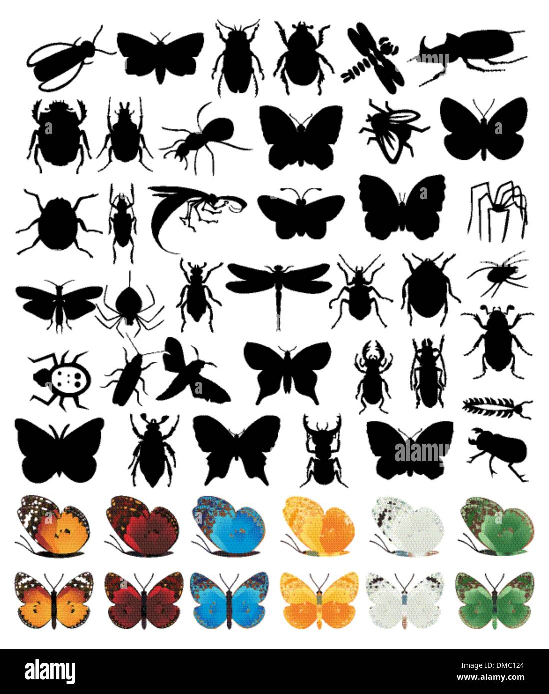 Silhouettes of insects2 Stock Vector Image & Art - Alamy
