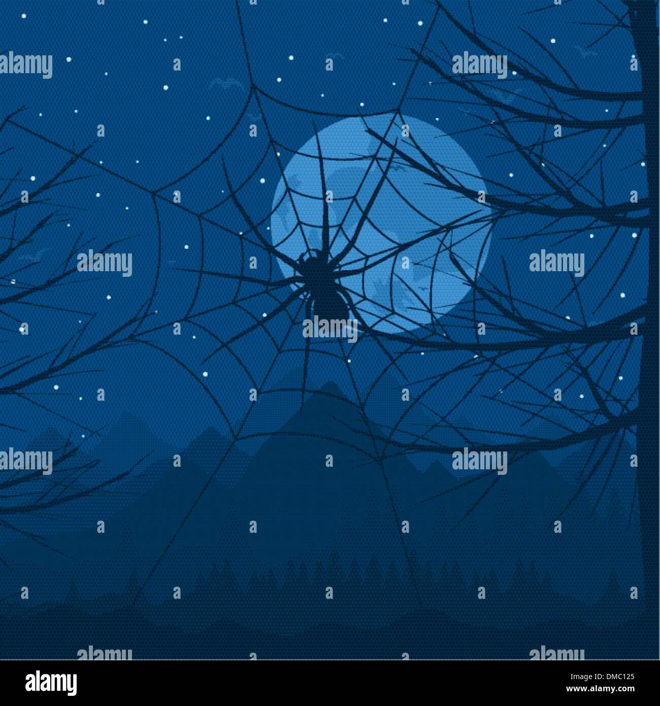 Plant with spider web Stock Vector Images - Alamy