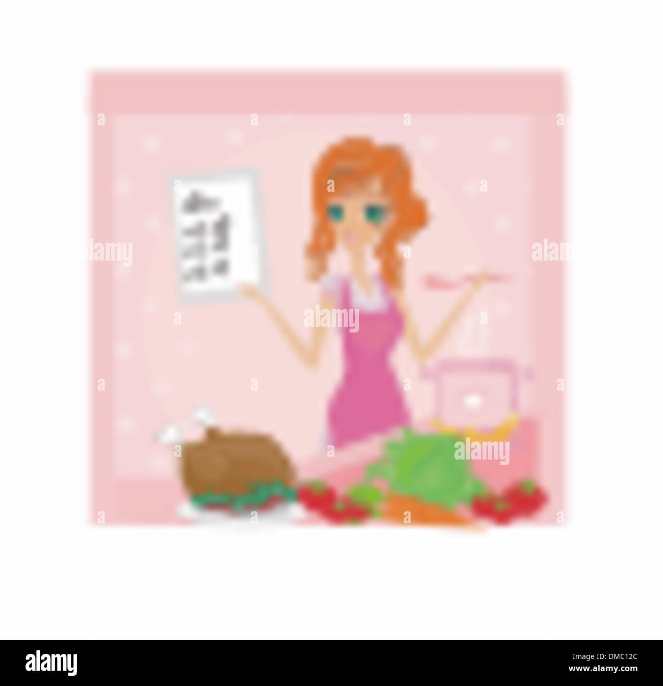 Beautiful lady cooking Stock Vector Image & Art - Alamy