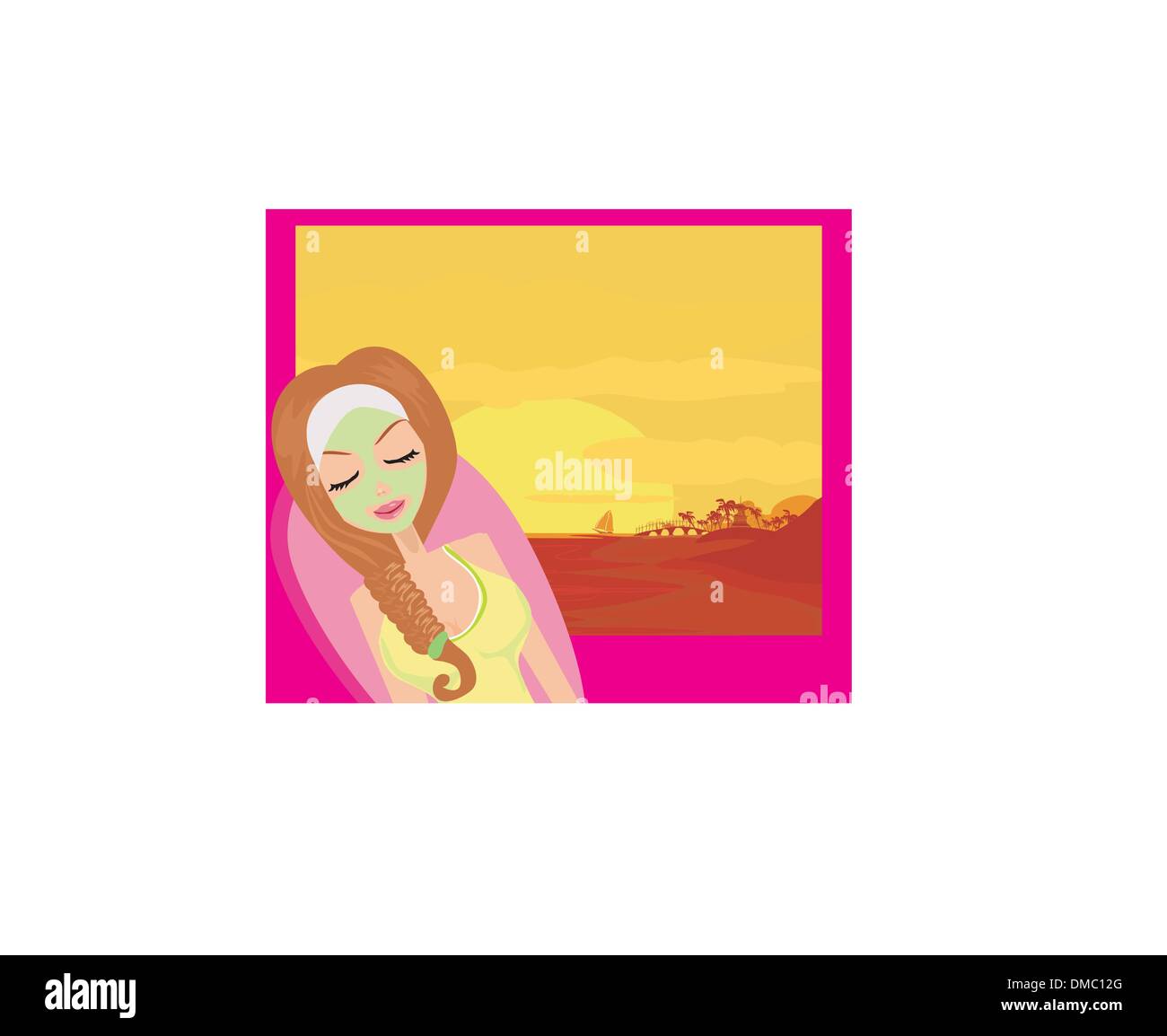 Pretty girl face mask Cut Out Stock Images & Pictures - Alamy