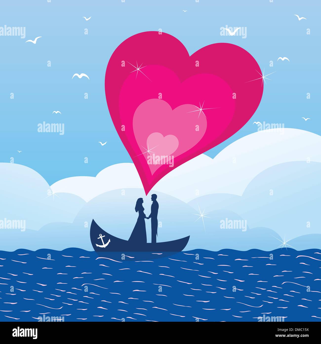 Woman in a boat Stock Vector Images - Alamy