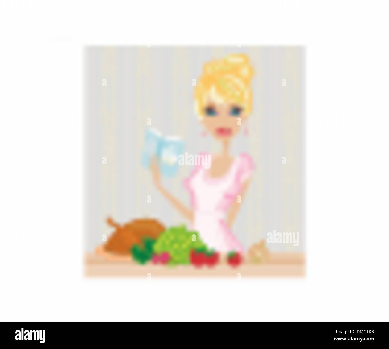 Beautiful lady cooking Stock Vector Image & Art - Alamy