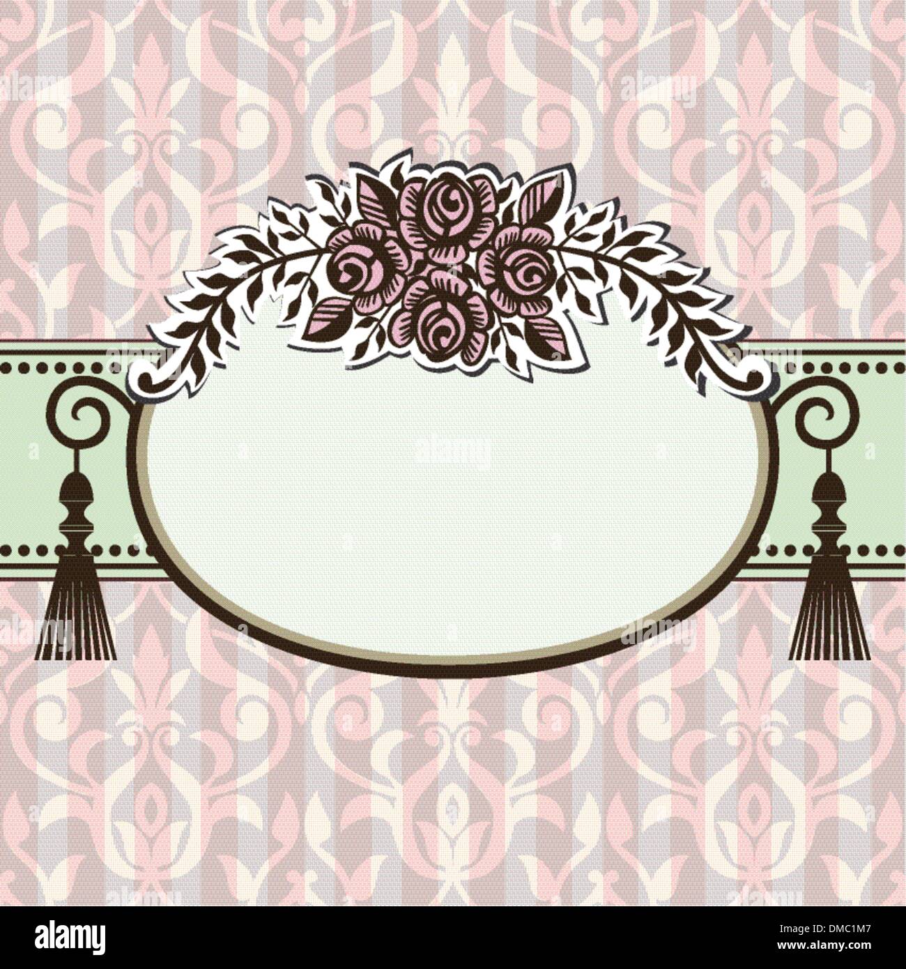 Vintage roses oval frame hi-res stock photography and images - Alamy