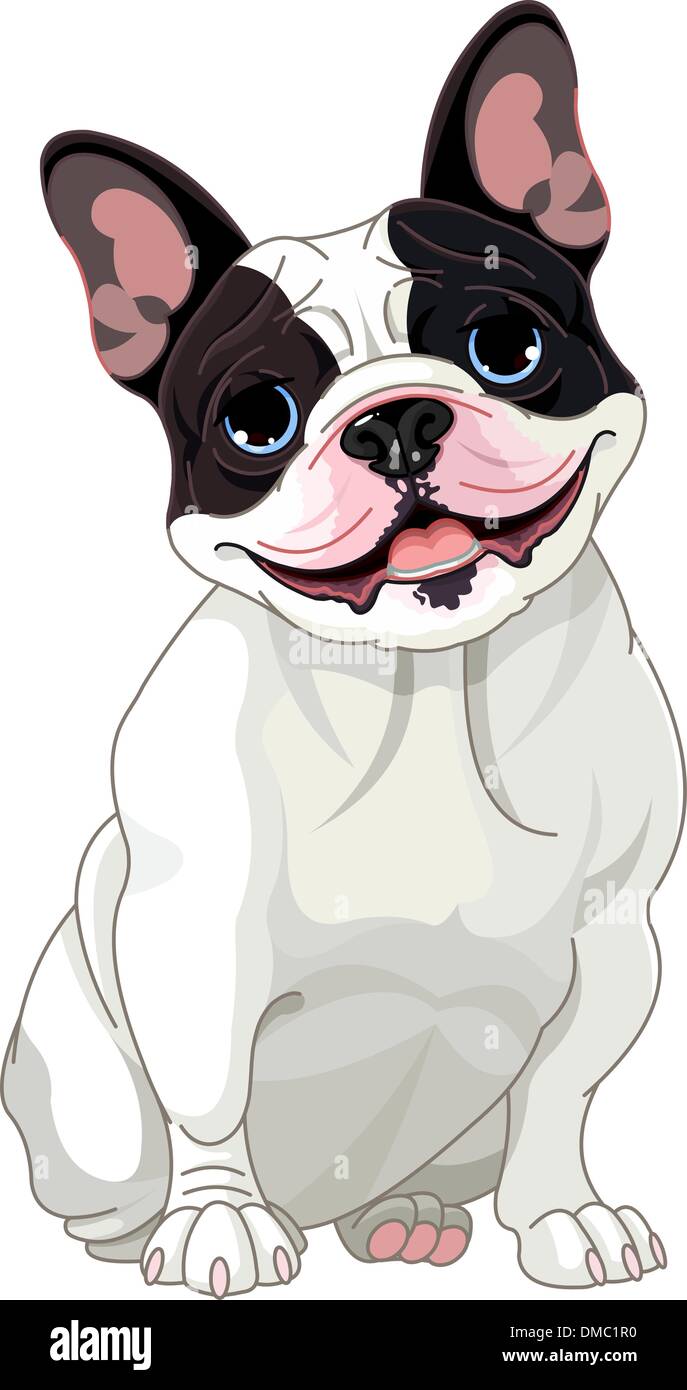 Black white french bulldog Stock Vector Images - Alamy