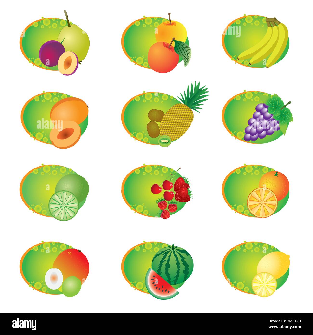 Set of icons with fruits Stock Vector Image & Art - Alamy