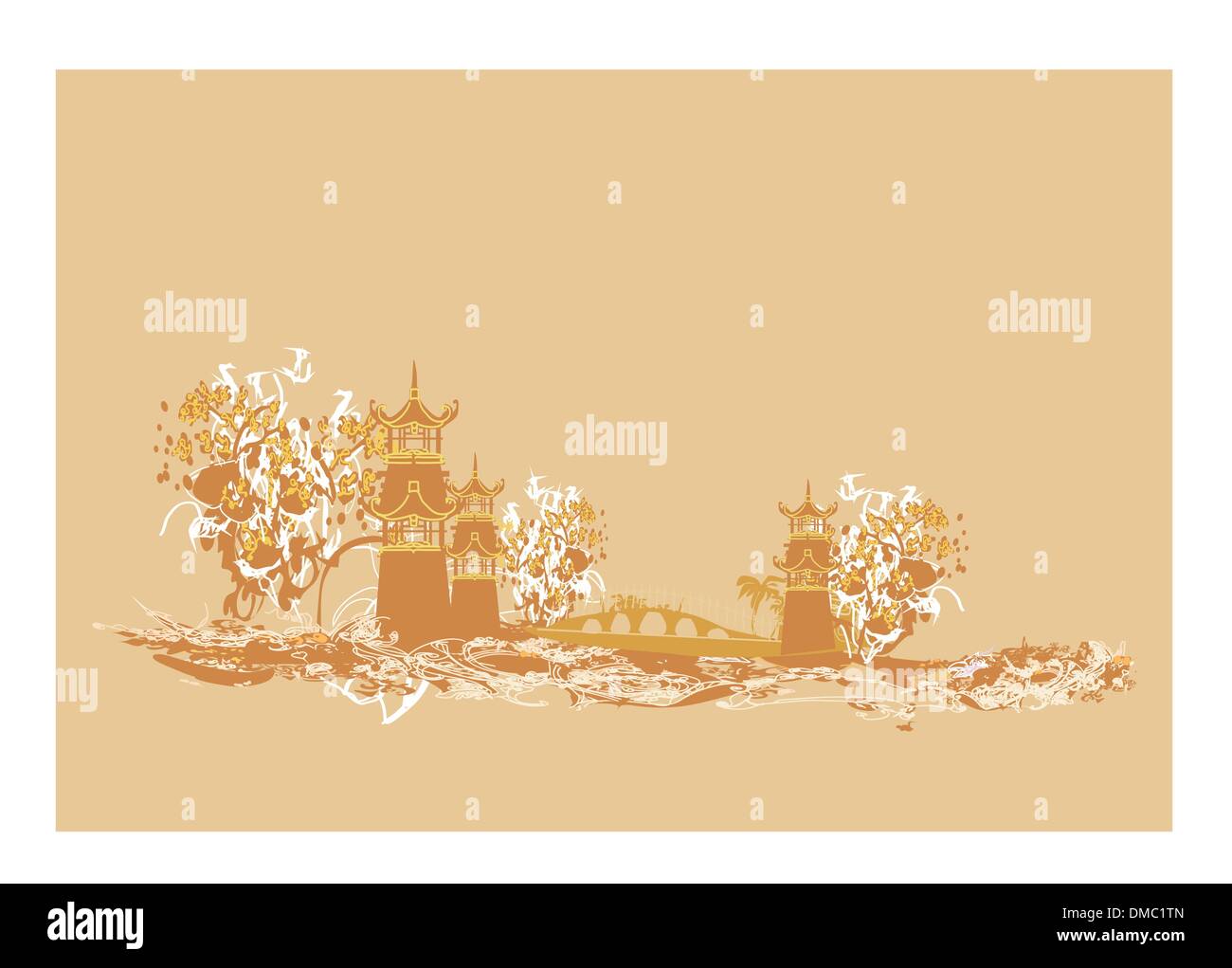 old paper with Asian Landscape Stock Vector Image & Art - Alamy