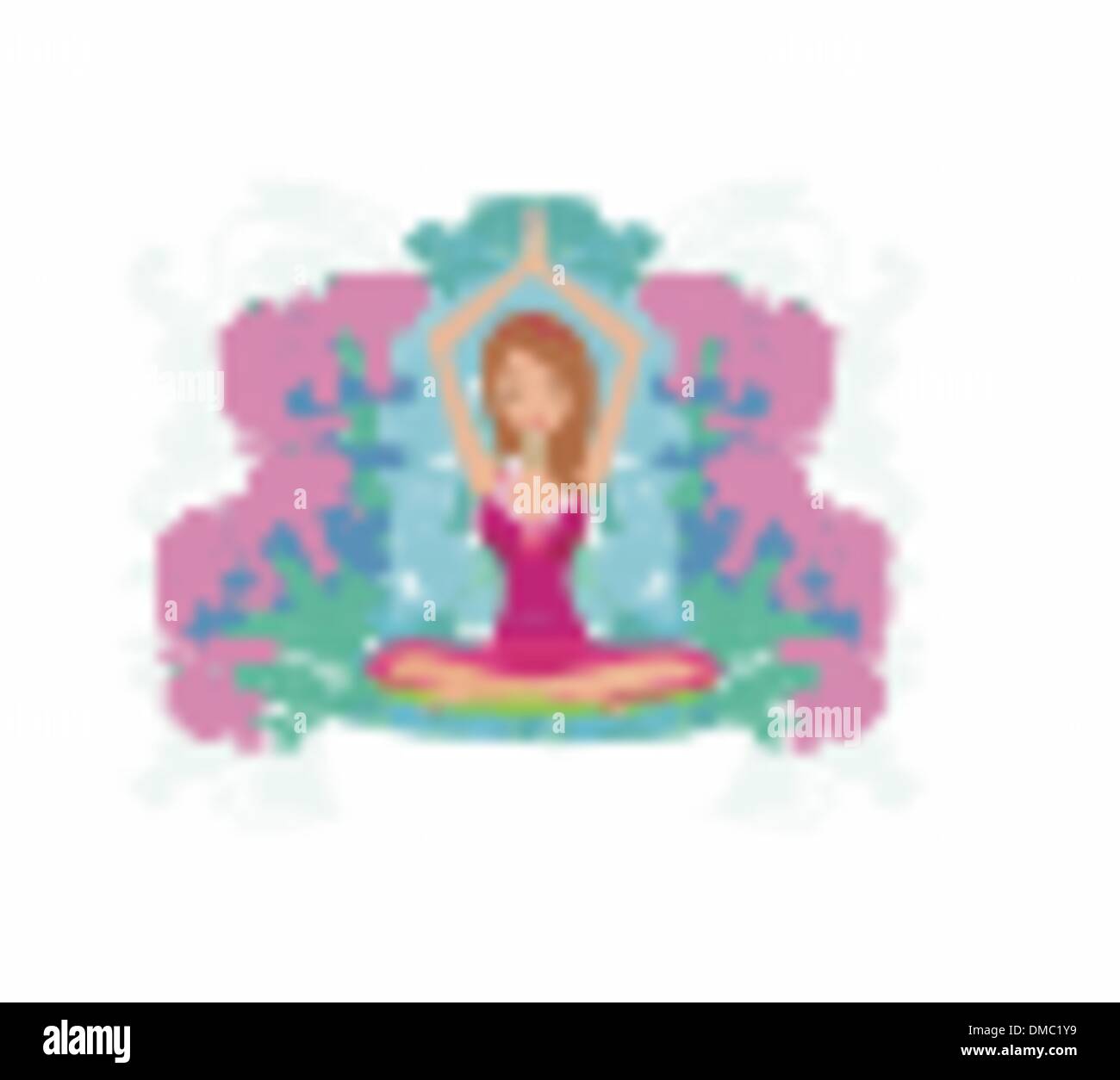 Yoga Girl In Lotus Position Stock Vector Image And Art Alamy 9172