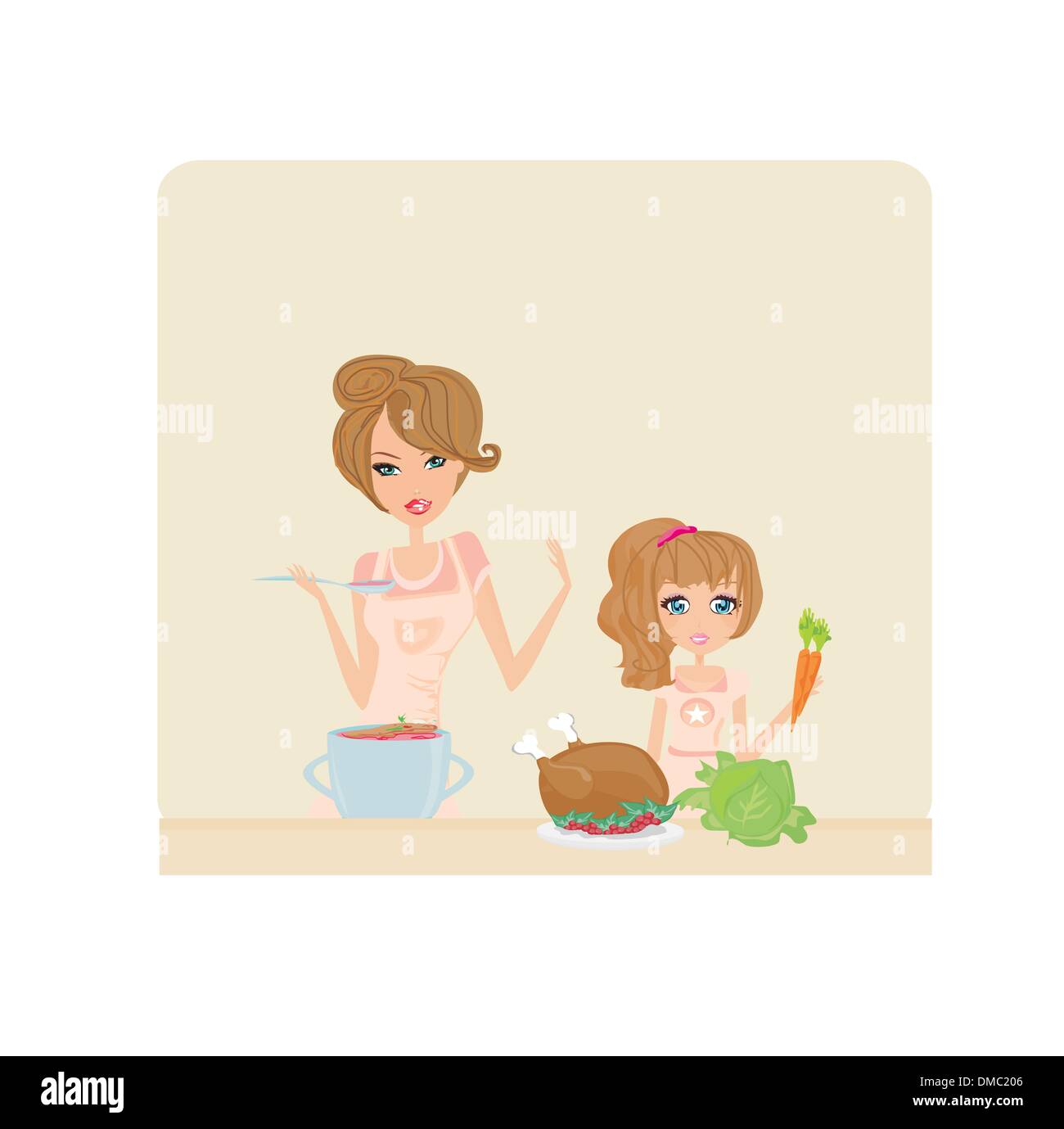 Mother child eating lunch Cut Out Stock Images & Pictures - Alamy