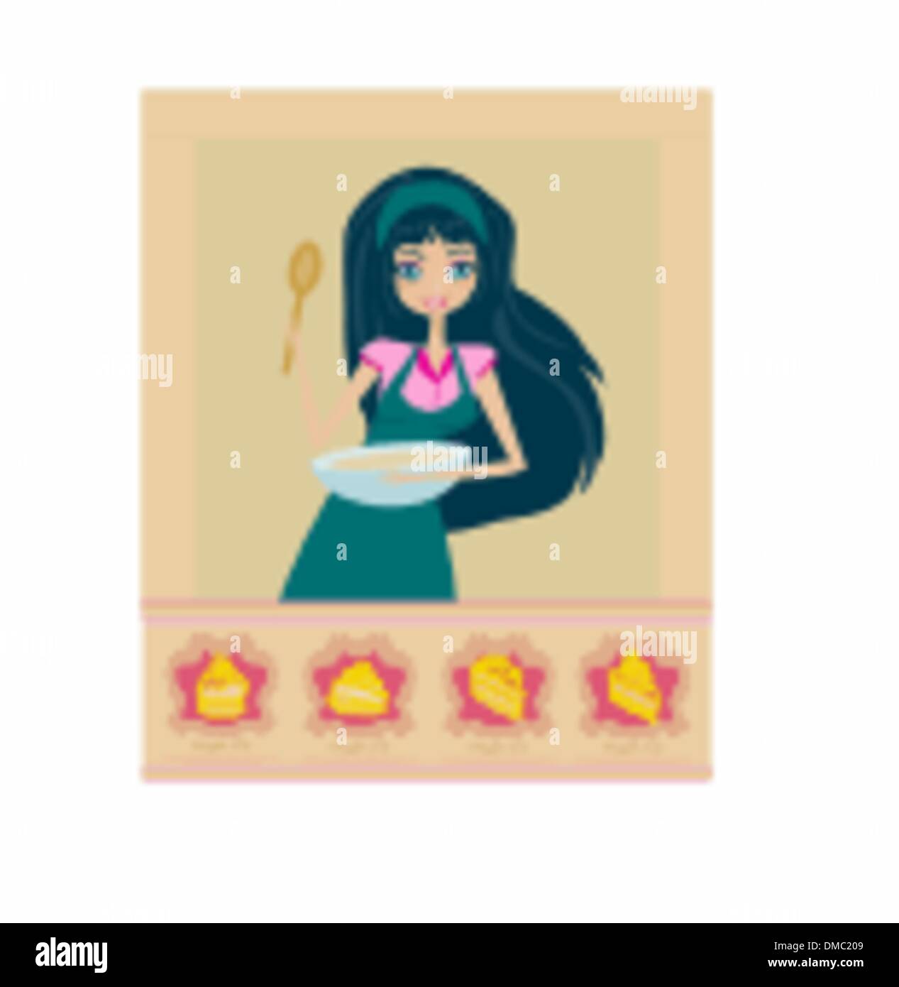 Girl cooking home kitchen Cut Out Stock Images & Pictures - Alamy