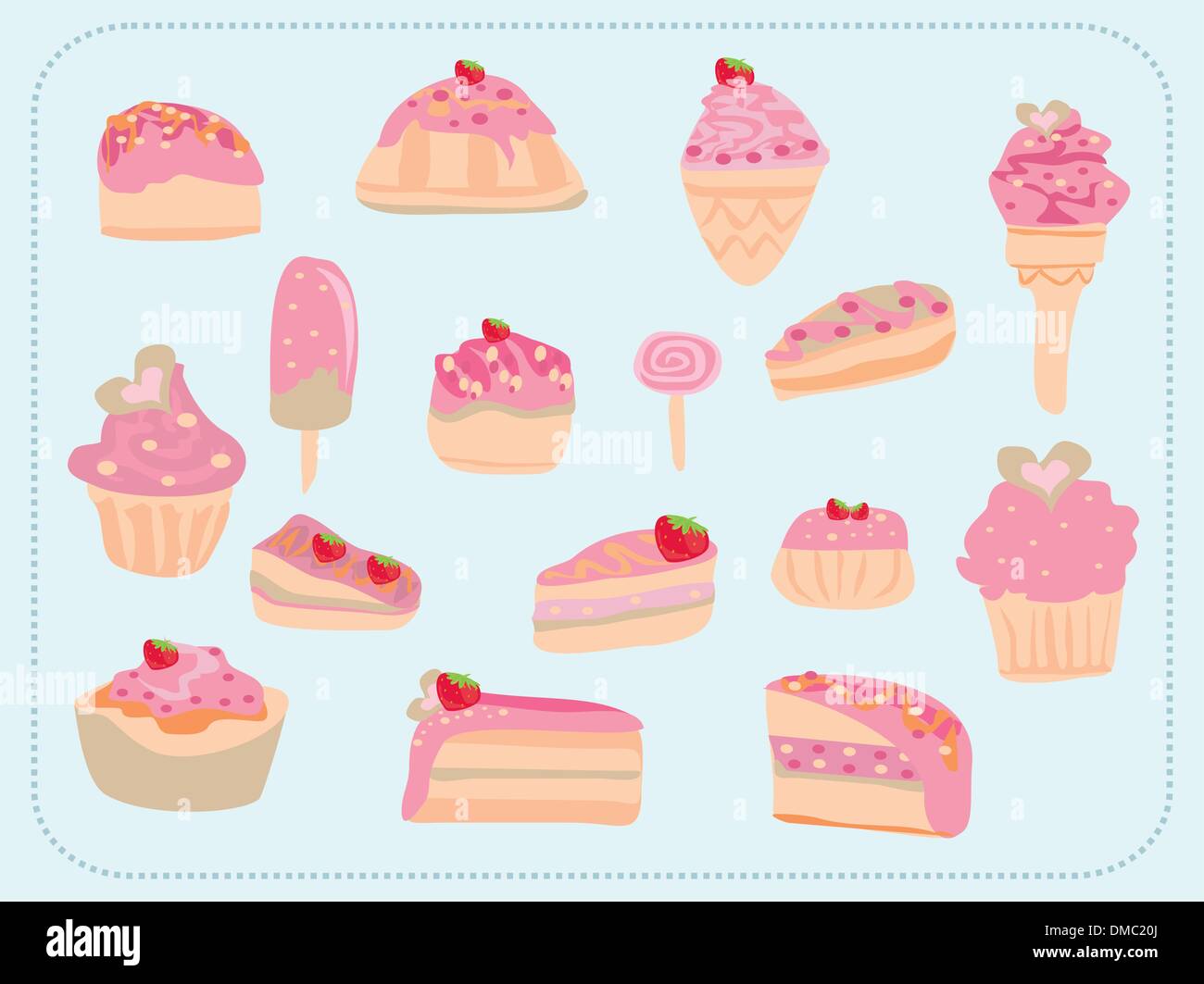 sweet dessert background set Stock Vector Image & Art - Alamy