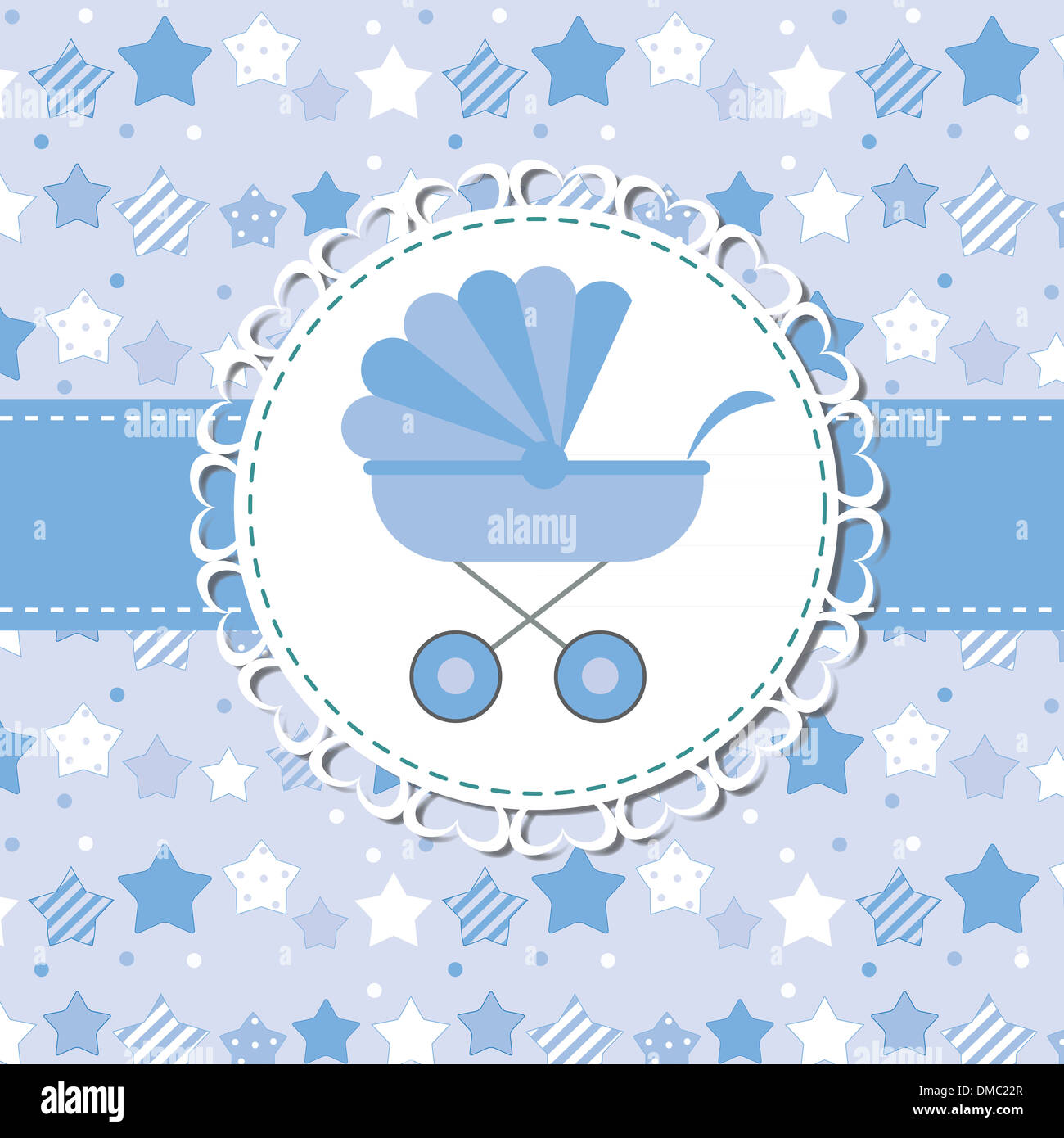 Vector illustration of BLUE baby carriage for newborn boy Stock Photo ...