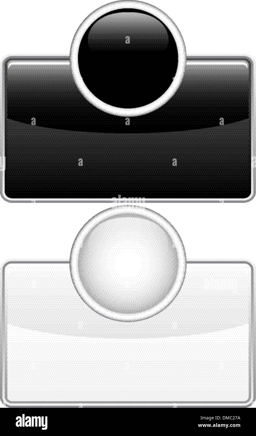 Glossy web buttons black and white Stock Vector Image & Art - Alamy