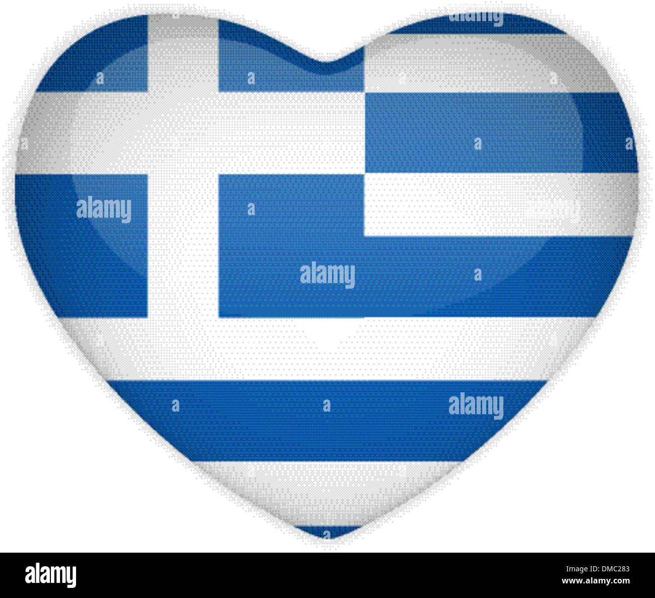 Greece Flag Heart Glossy Button Stock Vector Image & Art - Alamy