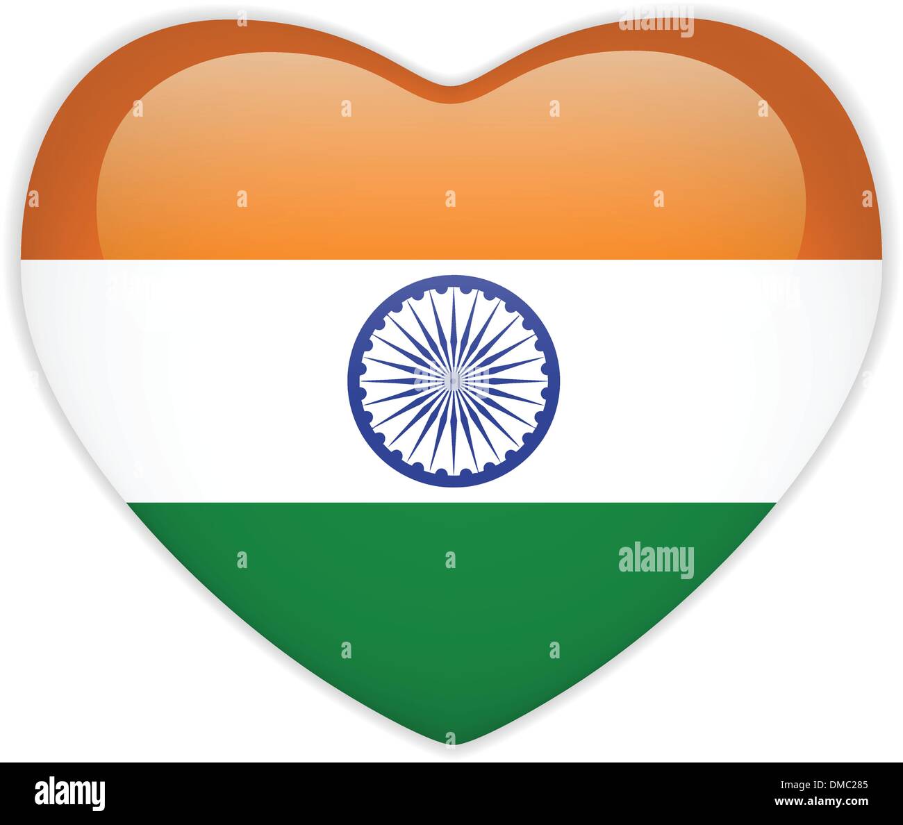 India Flag Heart Glossy Button Stock Vector Image & Art - Alamy