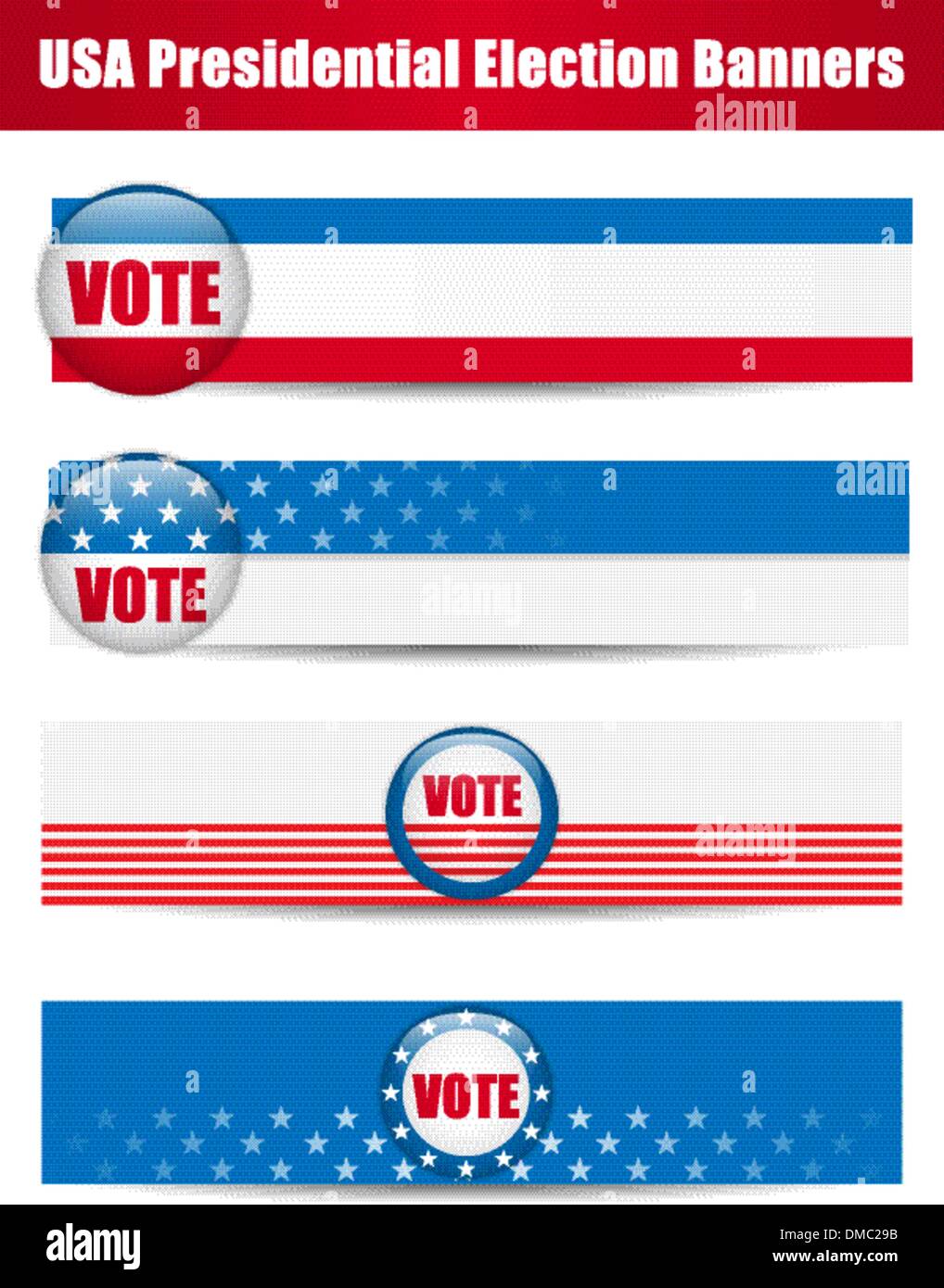 Vote Banners. Set of four with Background Stock Vector Image & Art - Alamy