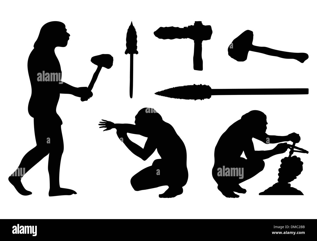 Spear stone age Black and White Stock Photos & Images - Alamy