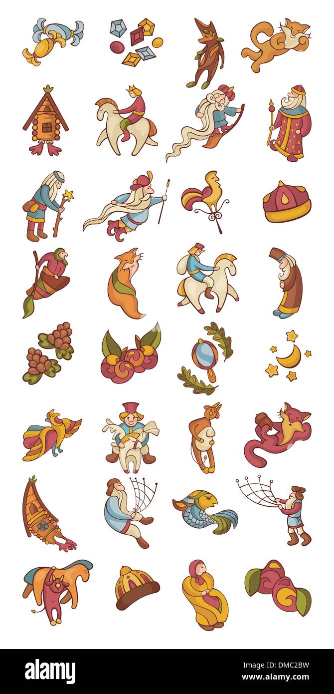 set of fairytale characters and items Stock Vector Image & Art - Alamy