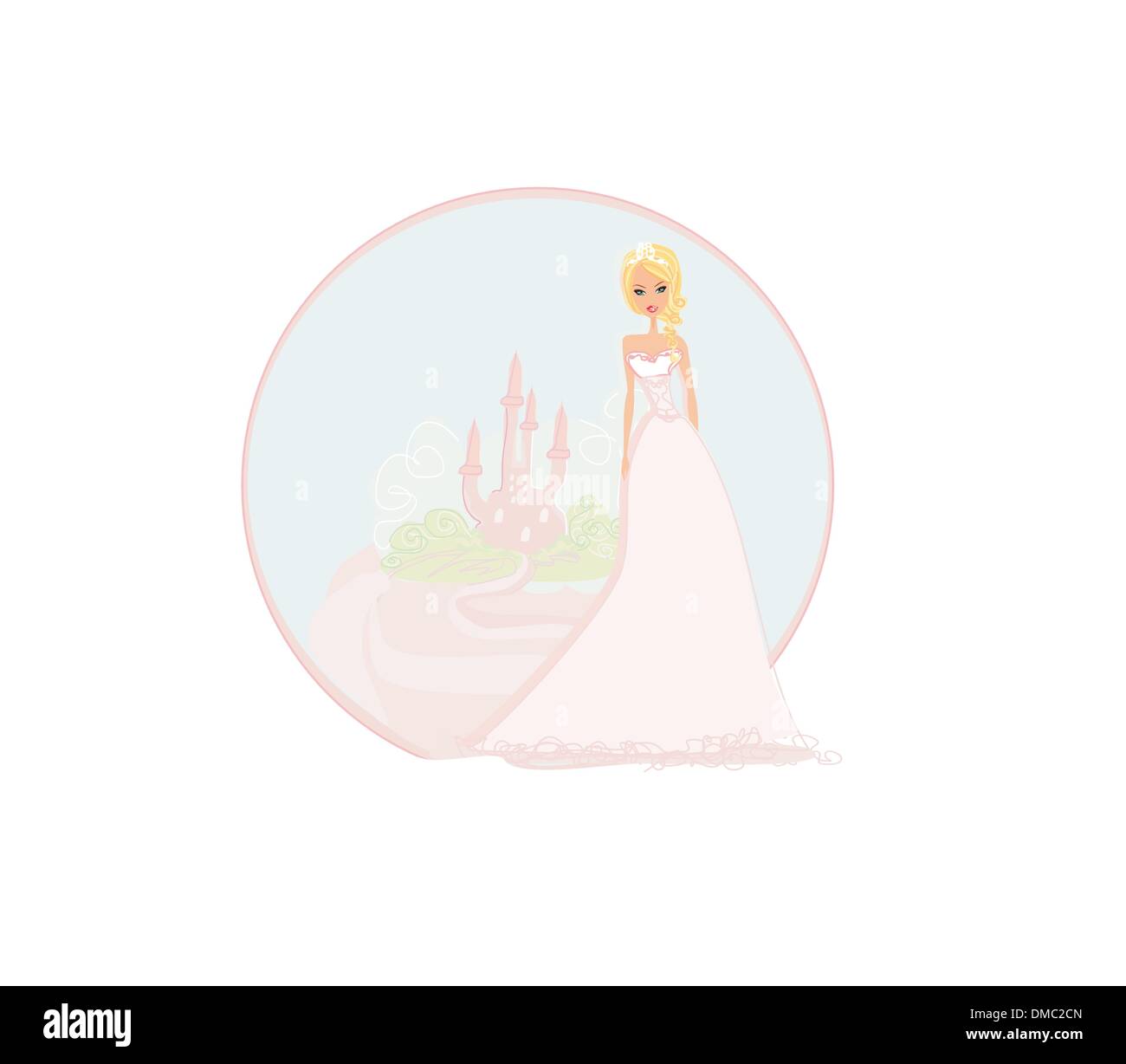 Beautiful young princess in front of her castle Stock Vector Image ...