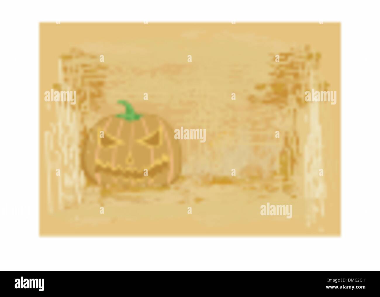 broken halloween pumpkin on grunge background vector illustration Stock ...
