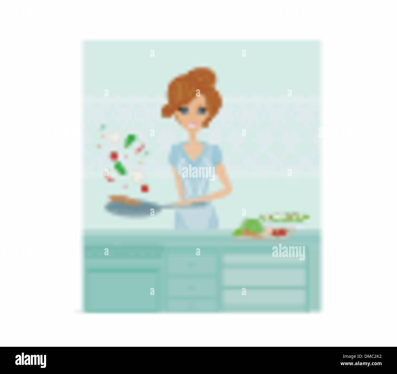 Beautiful lady cooking Stock Vector Image & Art - Alamy