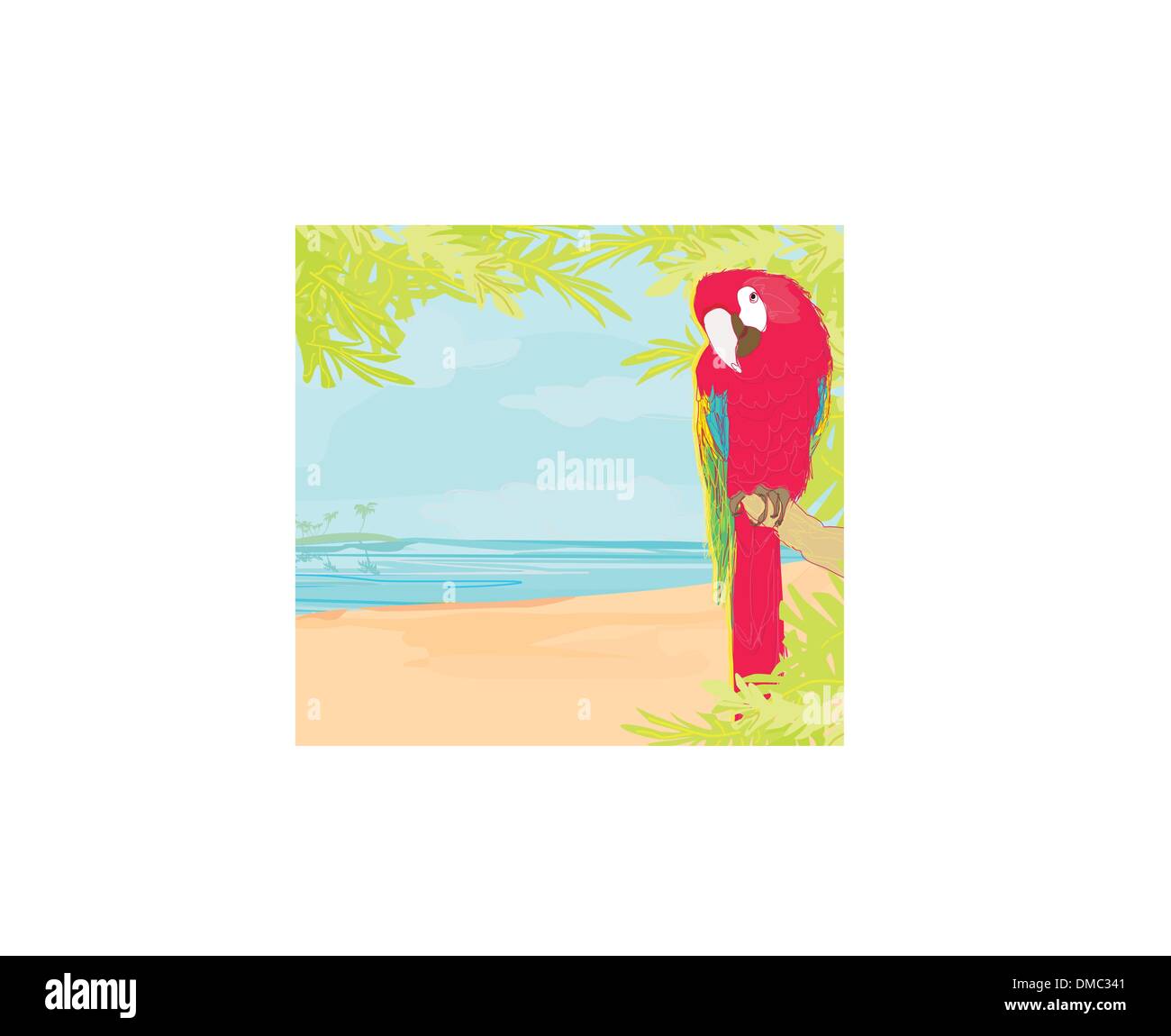 Beautiful parrot bird sitting on Stock Vector Images - Alamy