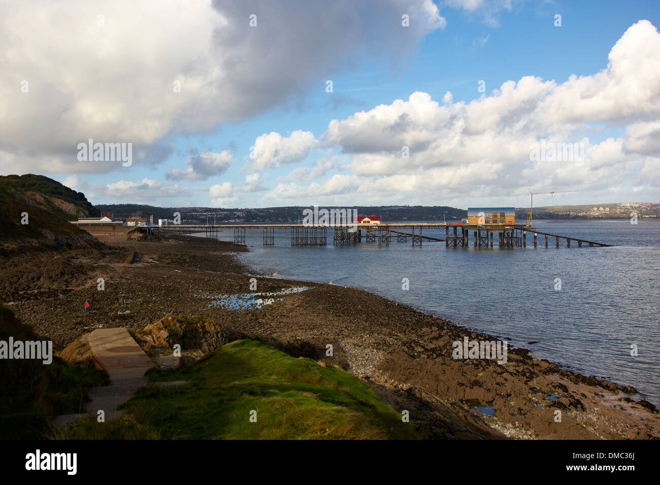View of Mumbles Pier and the contruction of the new lifeboat house ...