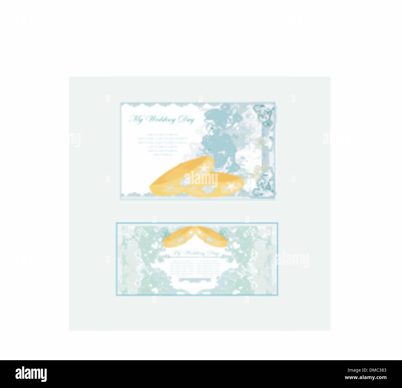 wedding Invitation card set with rings Stock Vector Image & Art - Alamy