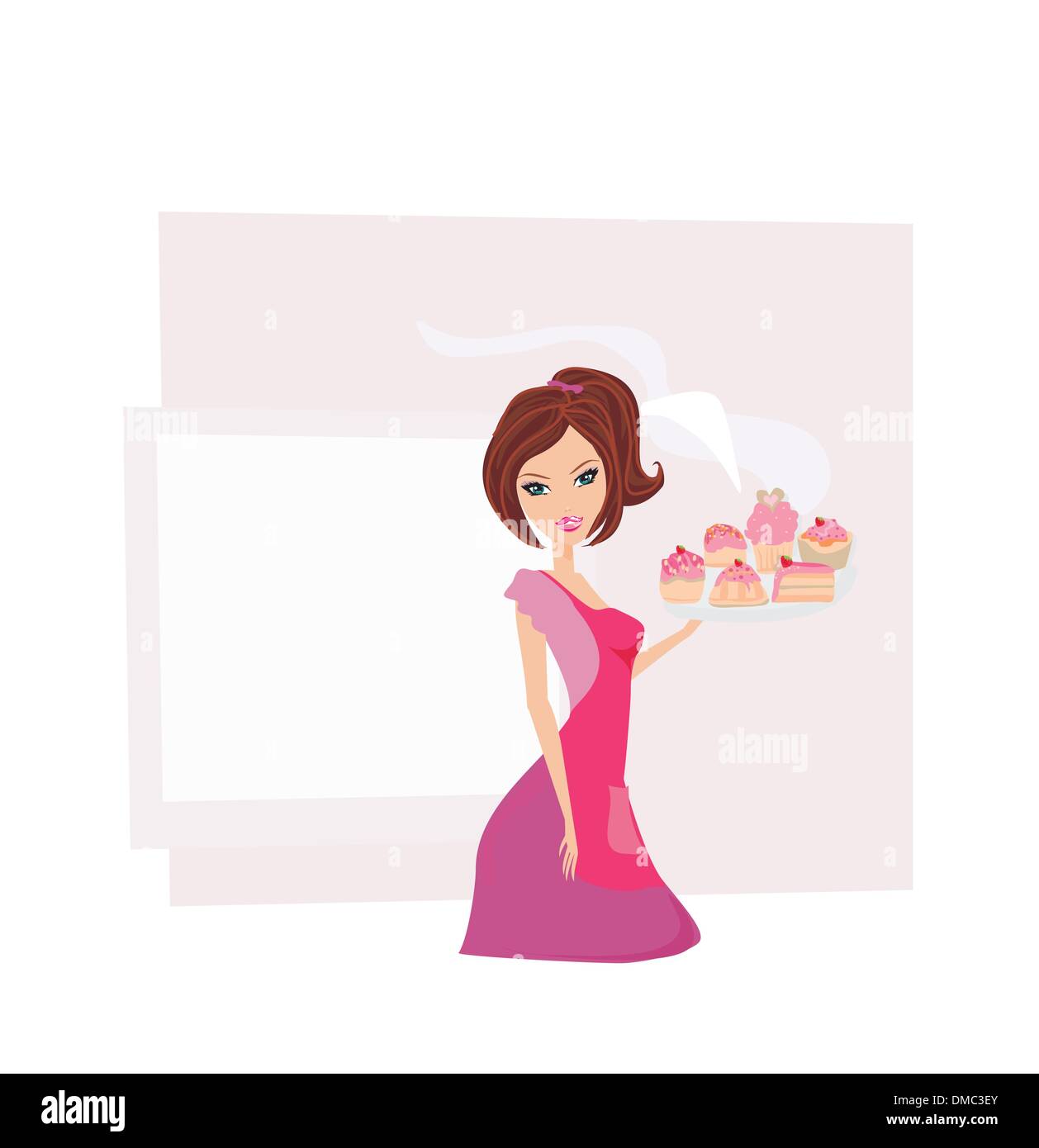 Lady serving Stock Vector Images - Alamy