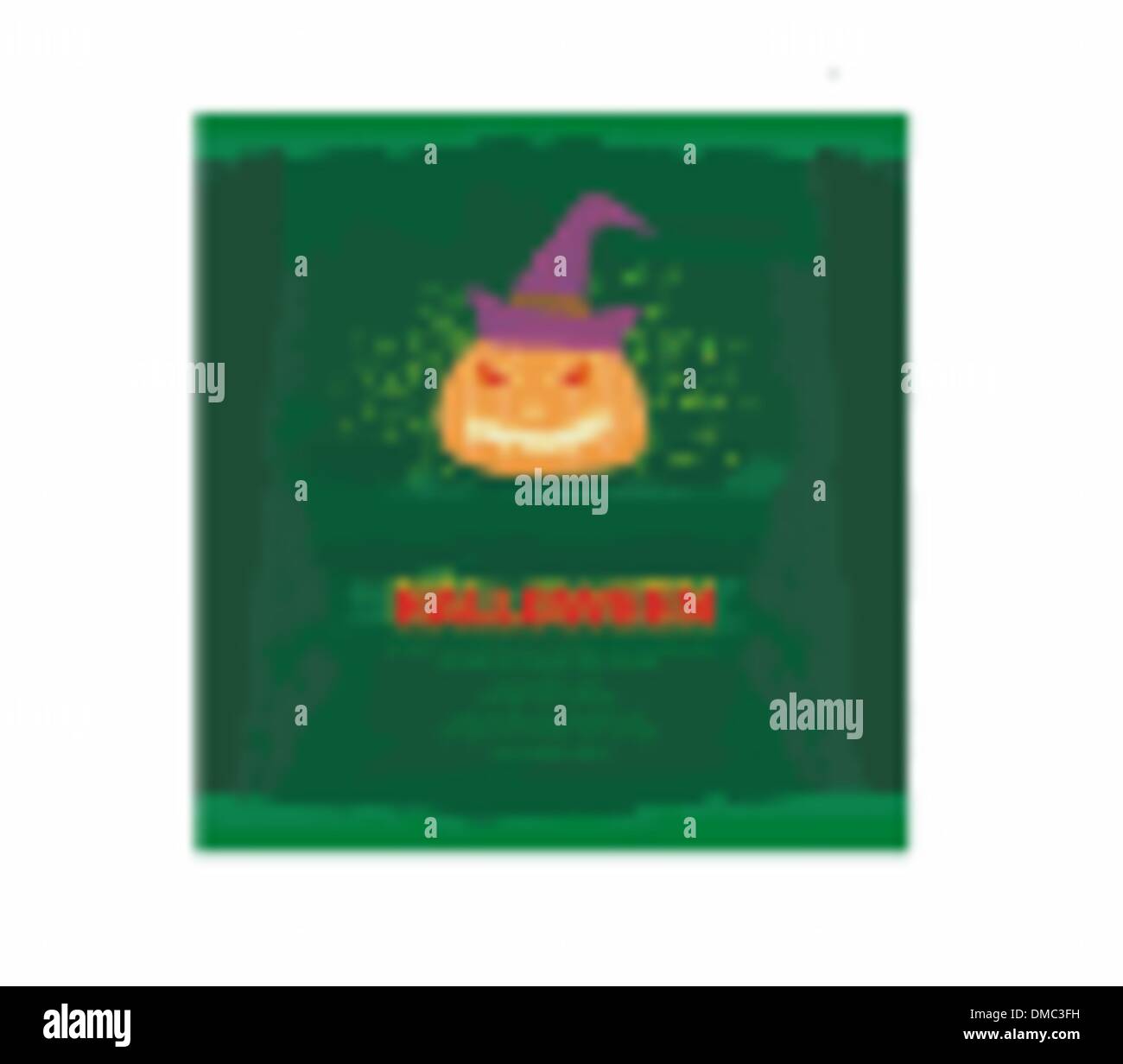 broken halloween pumpkin on grunge green background vector illustration ...