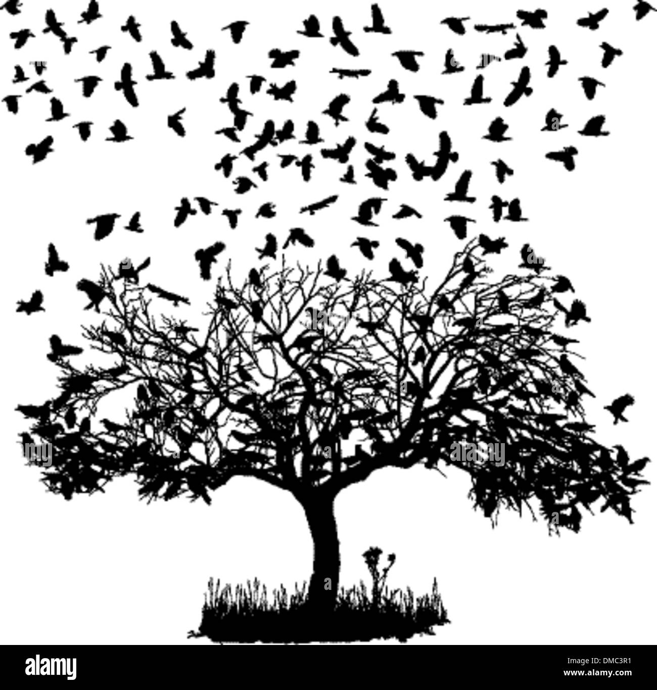 Flock of crows Stock Vector Images - Alamy