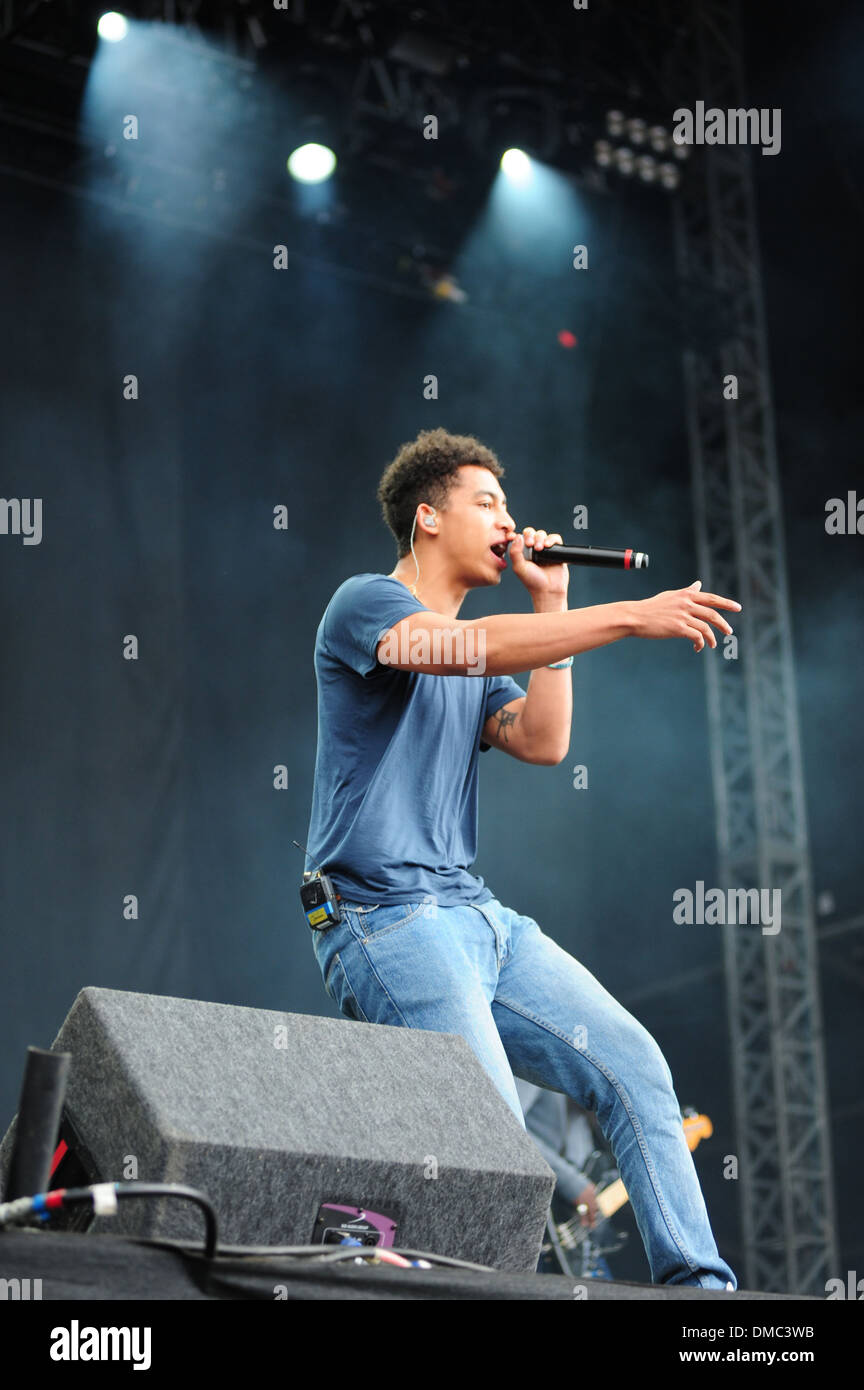 Jordan "Rizzle" Stephens of Rizzle Kicks V Festival 2012 held at Weston ...