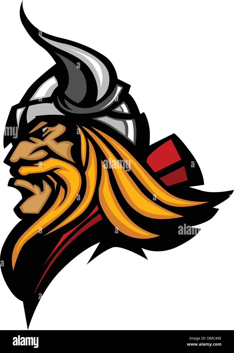 Viking Mascot Vector Profile with Horned Helmet Stock Vector Image ...