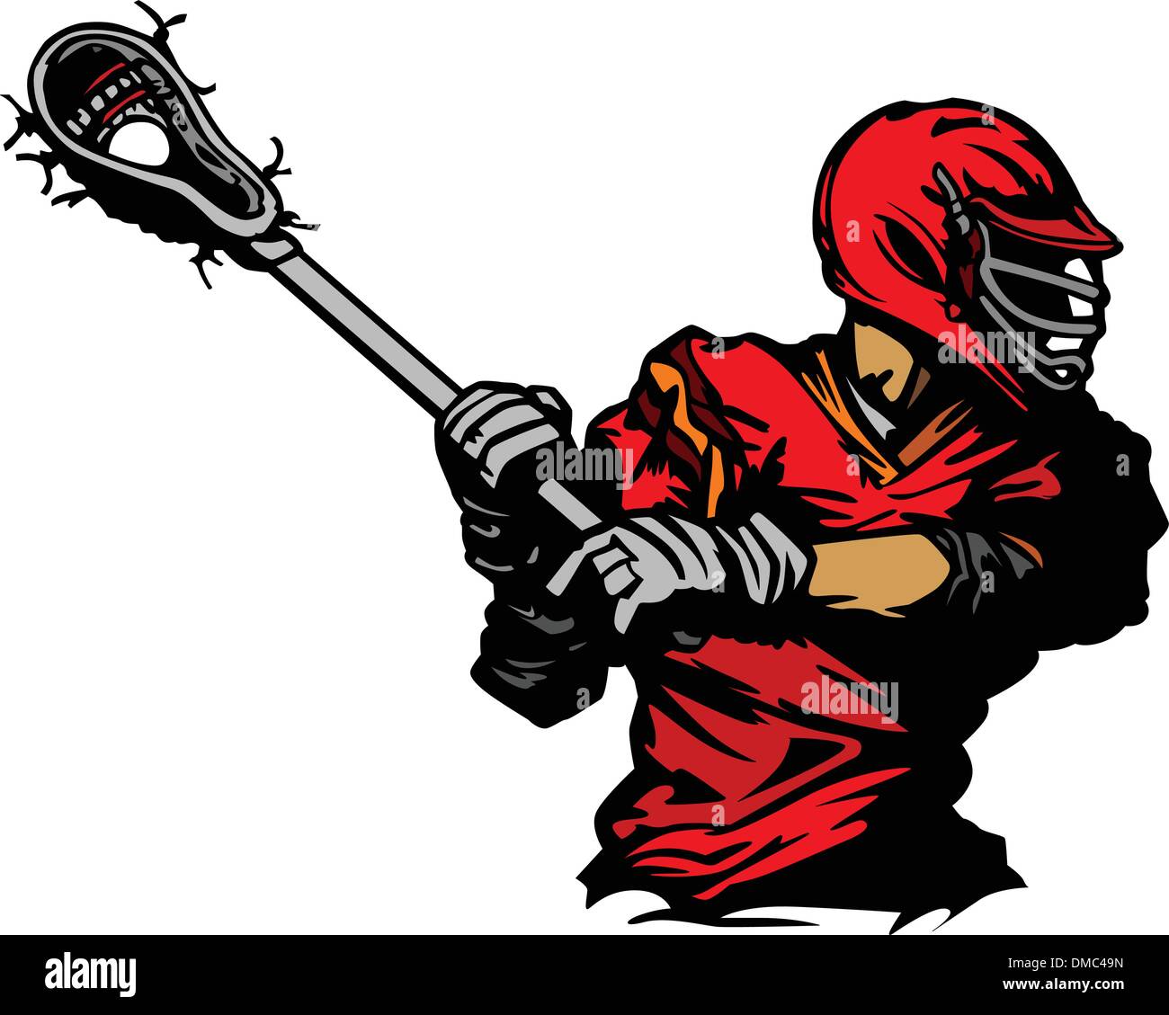 Lacrosse Player Cradling Ball Illustration Stock Vector Image & Art - Alamy