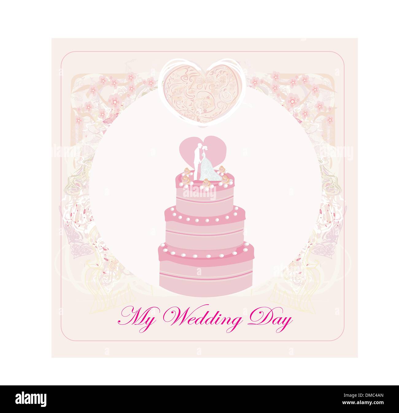 Wedding cake card design Stock Vector Images - Alamy