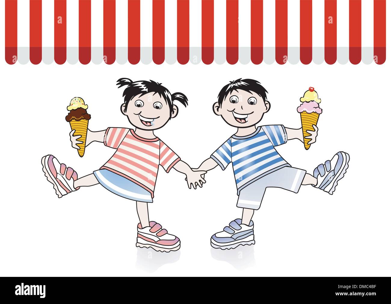 Boy with ice cream Stock Vector Images - Alamy